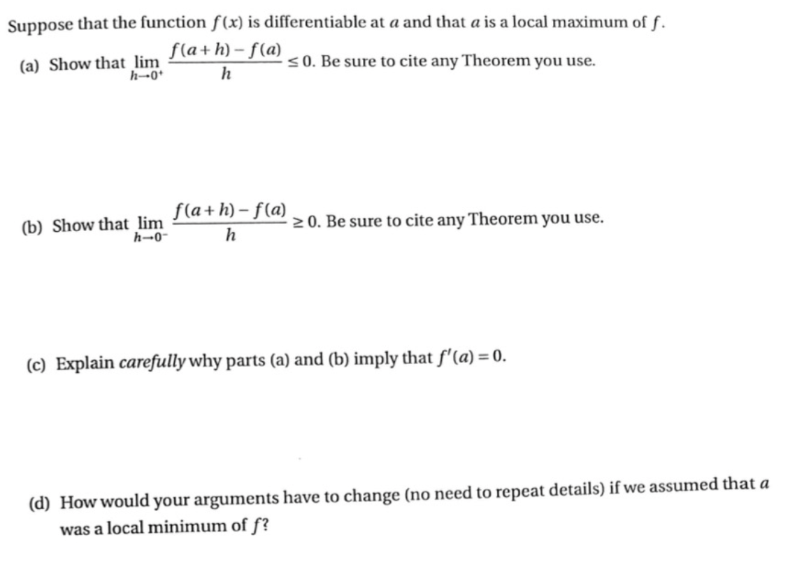 Solved Suppose that the function f(x) ﻿is differentiable at | Chegg.com