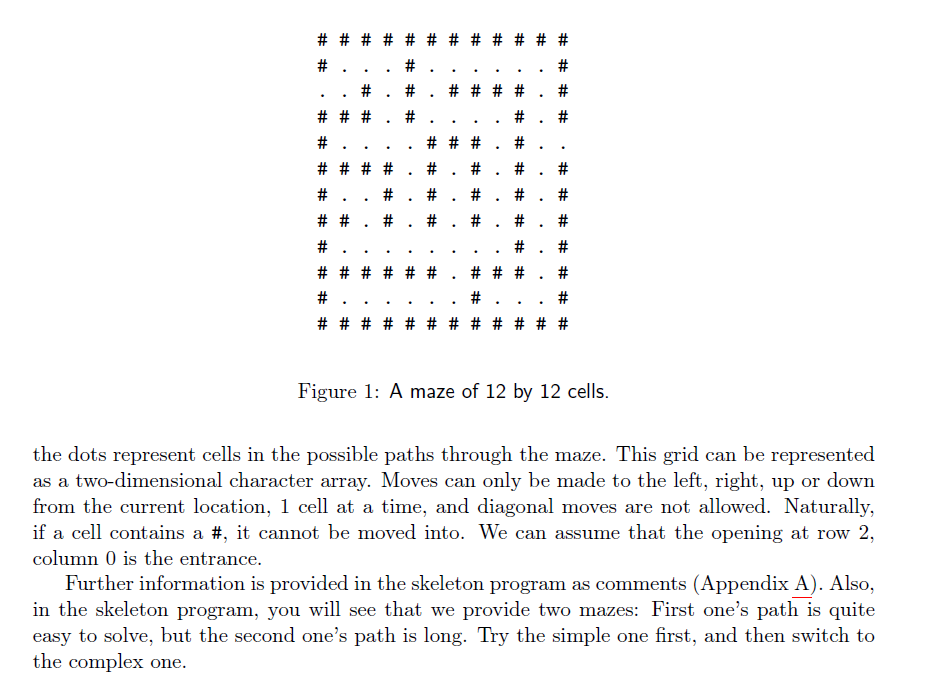 Solved Complete the C program (traverse maze.c) provided in | Chegg.com