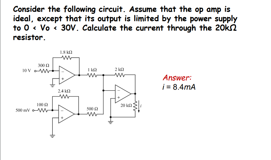Solved Consider the following circuit. Assume that the op | Chegg.com