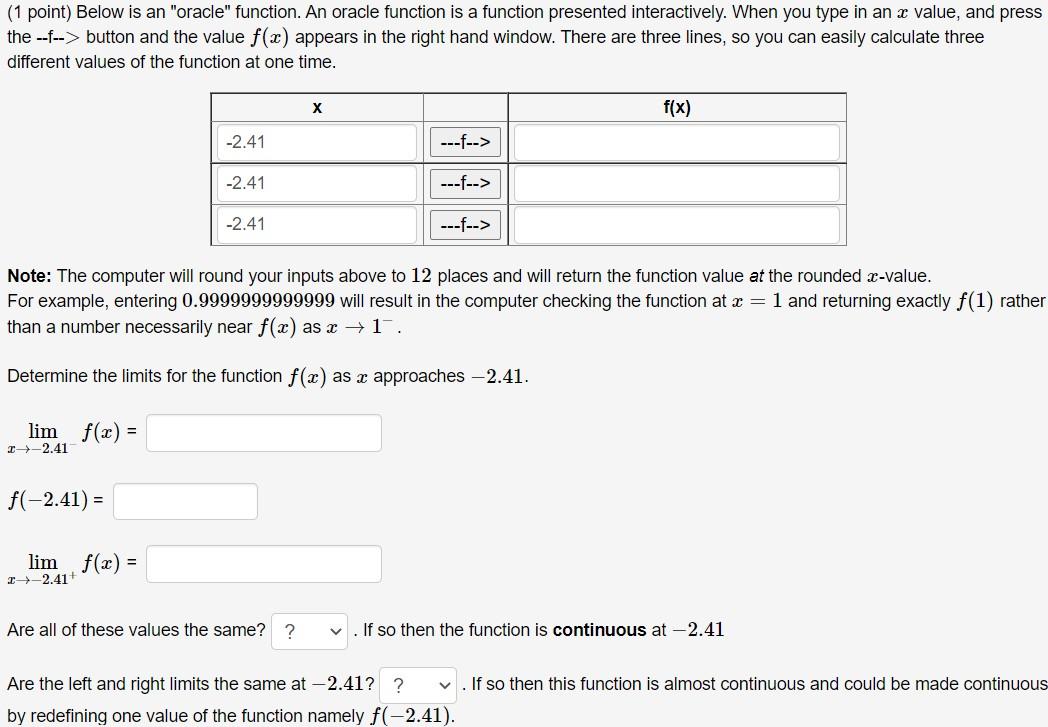 1 Point Below Is An Oracle Function An Oracle