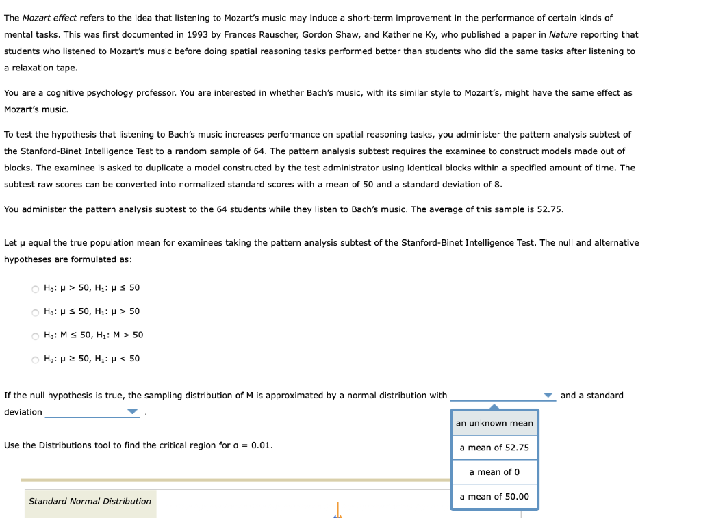 Solved The Mozart effect refers to the idea that listening | Chegg.com