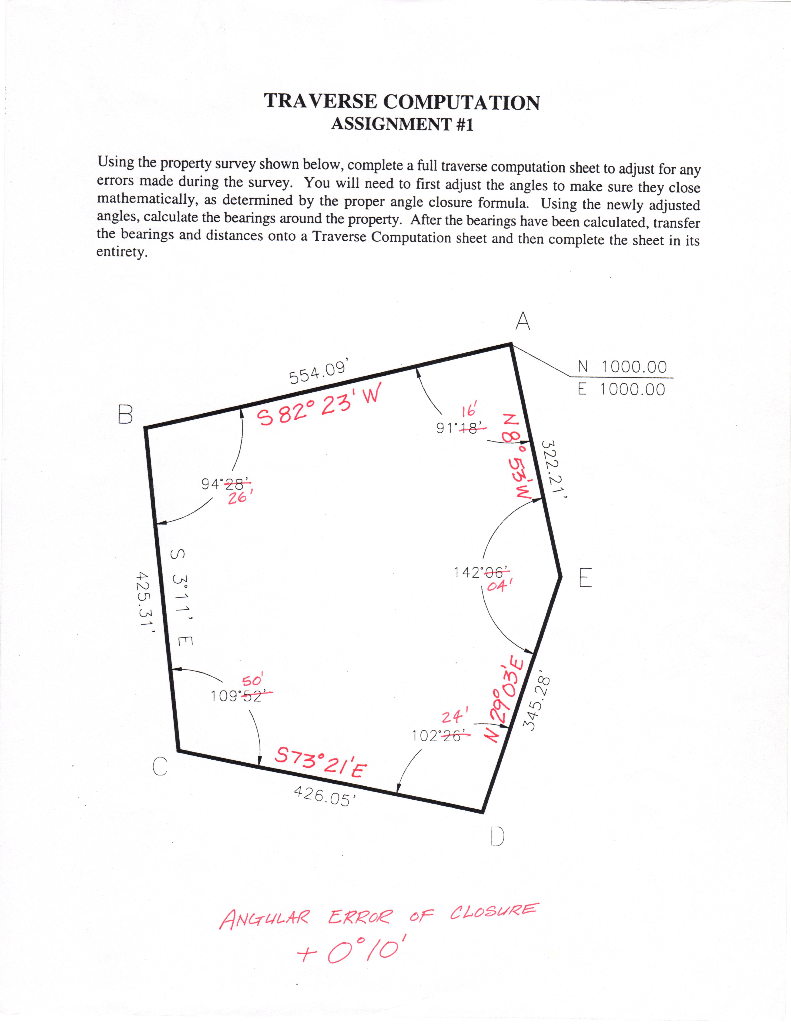 Solved Sheet No. of TRAVERSE COMPUTATIONS Project No. | Chegg.com