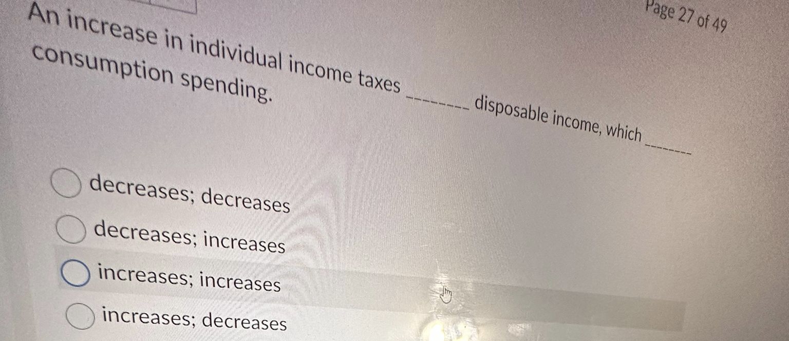 Solved An increase in individual income | Chegg.com