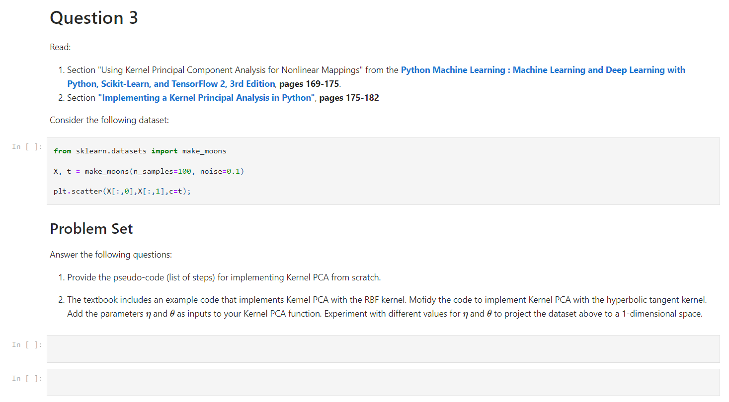 Solved Question 3 Read: 1. Section "Using Kernel Principal | Chegg.com