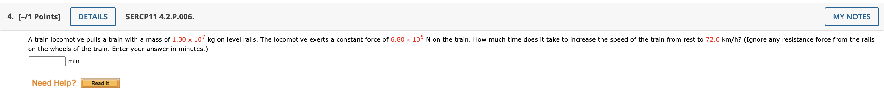 Solved on the wheels of the train. Enter your answer in | Chegg.com