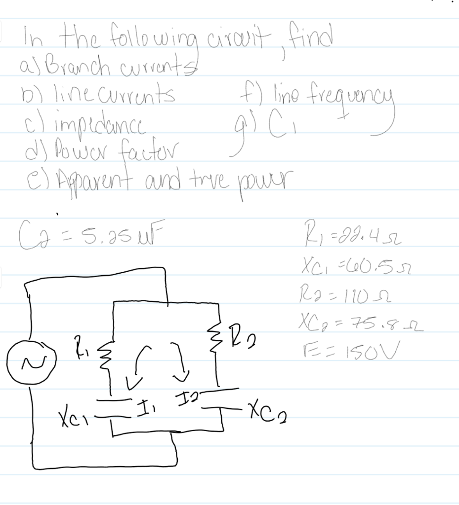 Solved In the following cirouit, find a) Branch currents b) | Chegg.com