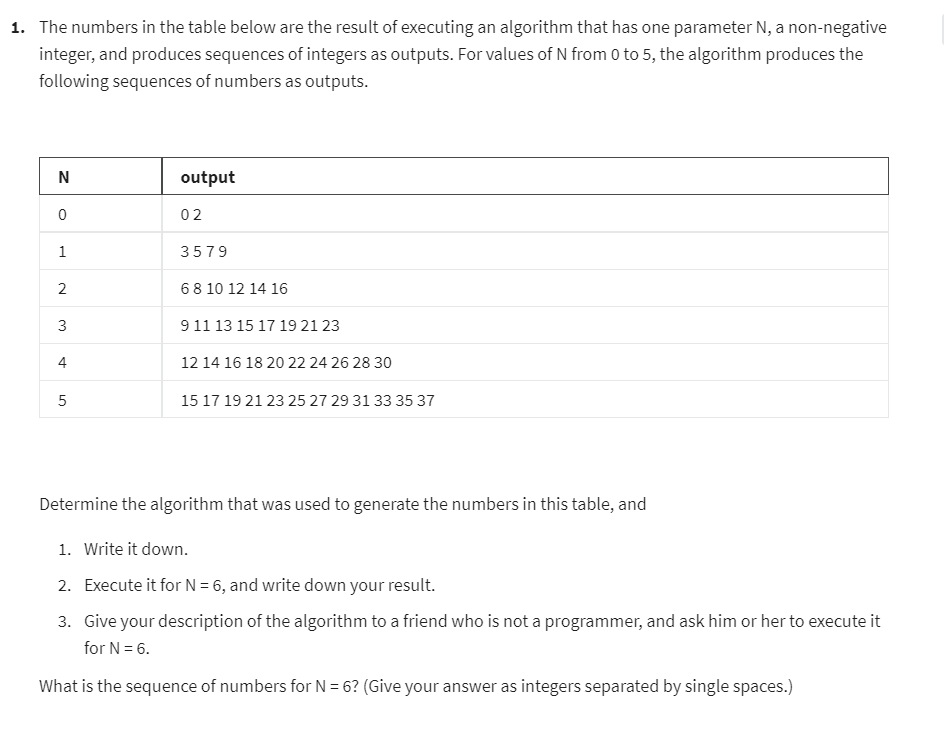[Solved]: Question 1 The numbers in the table below are the