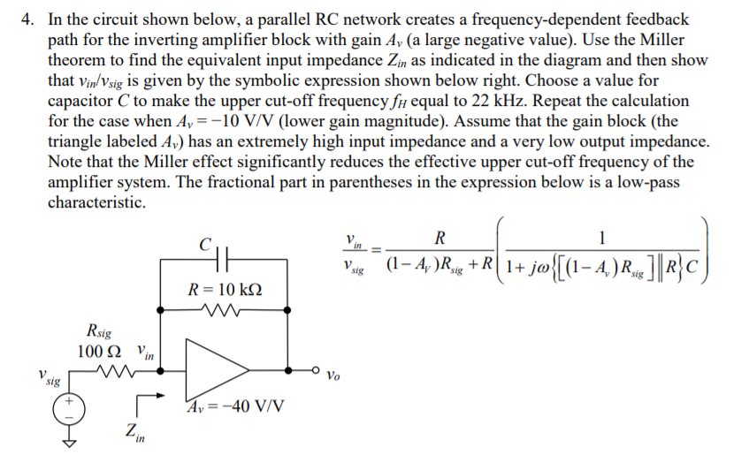 4. In the circuit shown below, a parallel RC network | Chegg.com