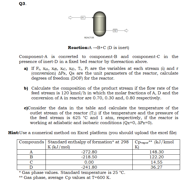 Solved Component-A is converted to component-B and | Chegg.com