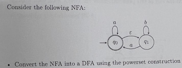 Solved Consider the following NFA: - Convert the NFA into a | Chegg.com