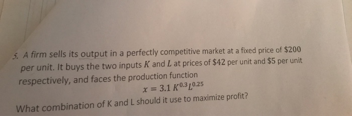 Solved s. A firm sells its output in a perfectly competitive | Chegg.com