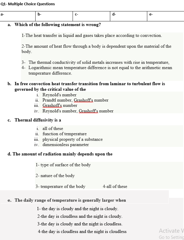 Solved Q1- Multiple Choice Questions a- b- d- a. Which of | Chegg.com