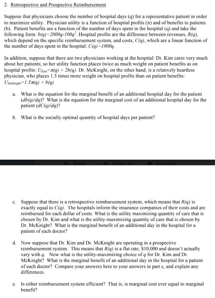 2. Retrospective and Prospective Reimbursement | Chegg.com