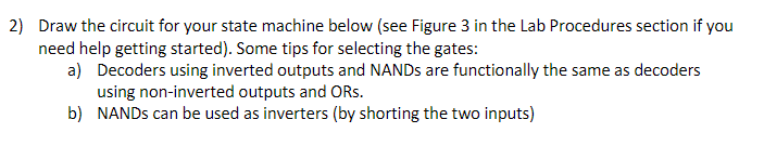 Solved 2) Draw the circuit for your state machine below (see | Chegg.com