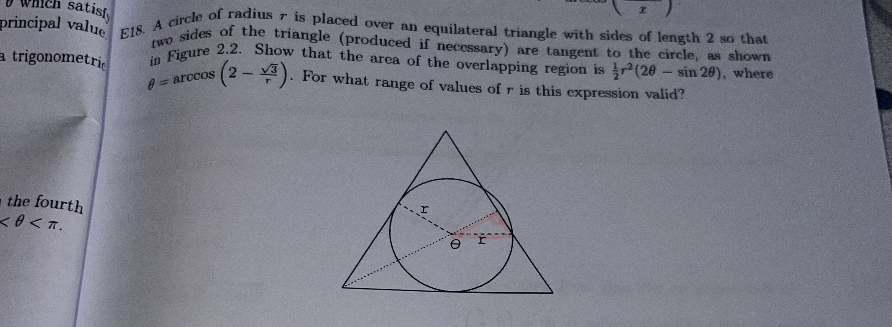 Solved E18. ﻿A circle of ﻿radius r is ﻿placed over an | Chegg.com