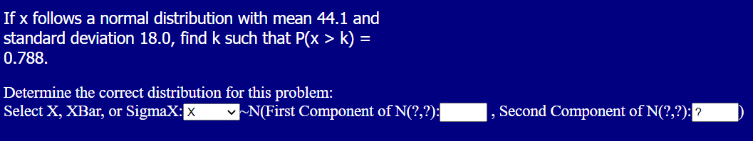 Solved If x follows a normal distribution with mean 44.1 and | Chegg.com