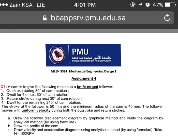Solved Zain KSA LTE 4:01 PM a bbappsrv.pmu.edu.sa PMU PRINCE | Chegg.com