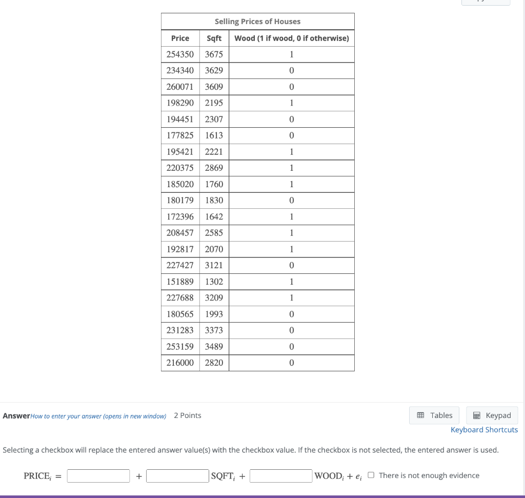 Solved Suppose the following data were collected relating | Chegg.com