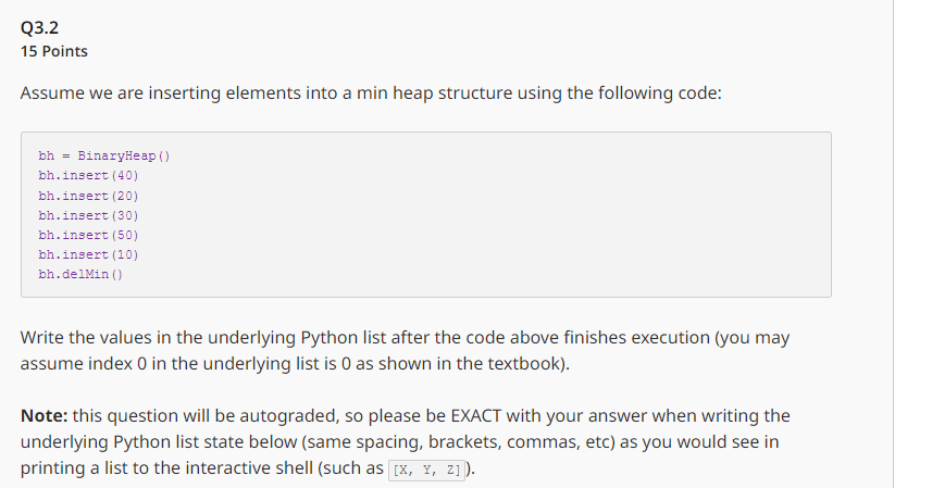 Solved Q3.215 ﻿PointsAssume we are inserting elements into a | Chegg.com