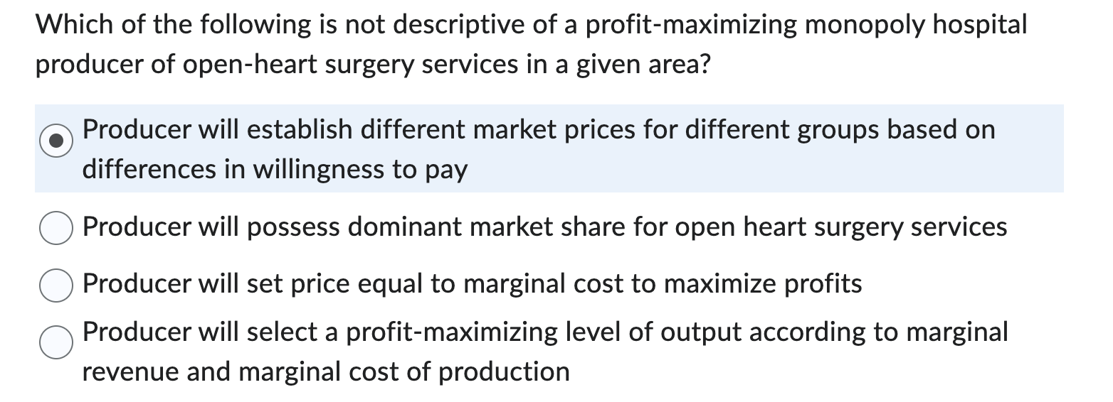 Solved Which of the following is not descriptive of a | Chegg.com