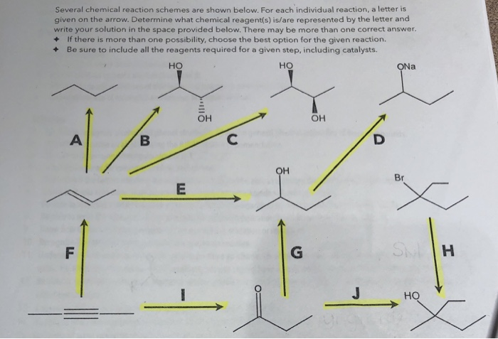 Solved Several chemical reaction schemes are shown below. | Chegg.com