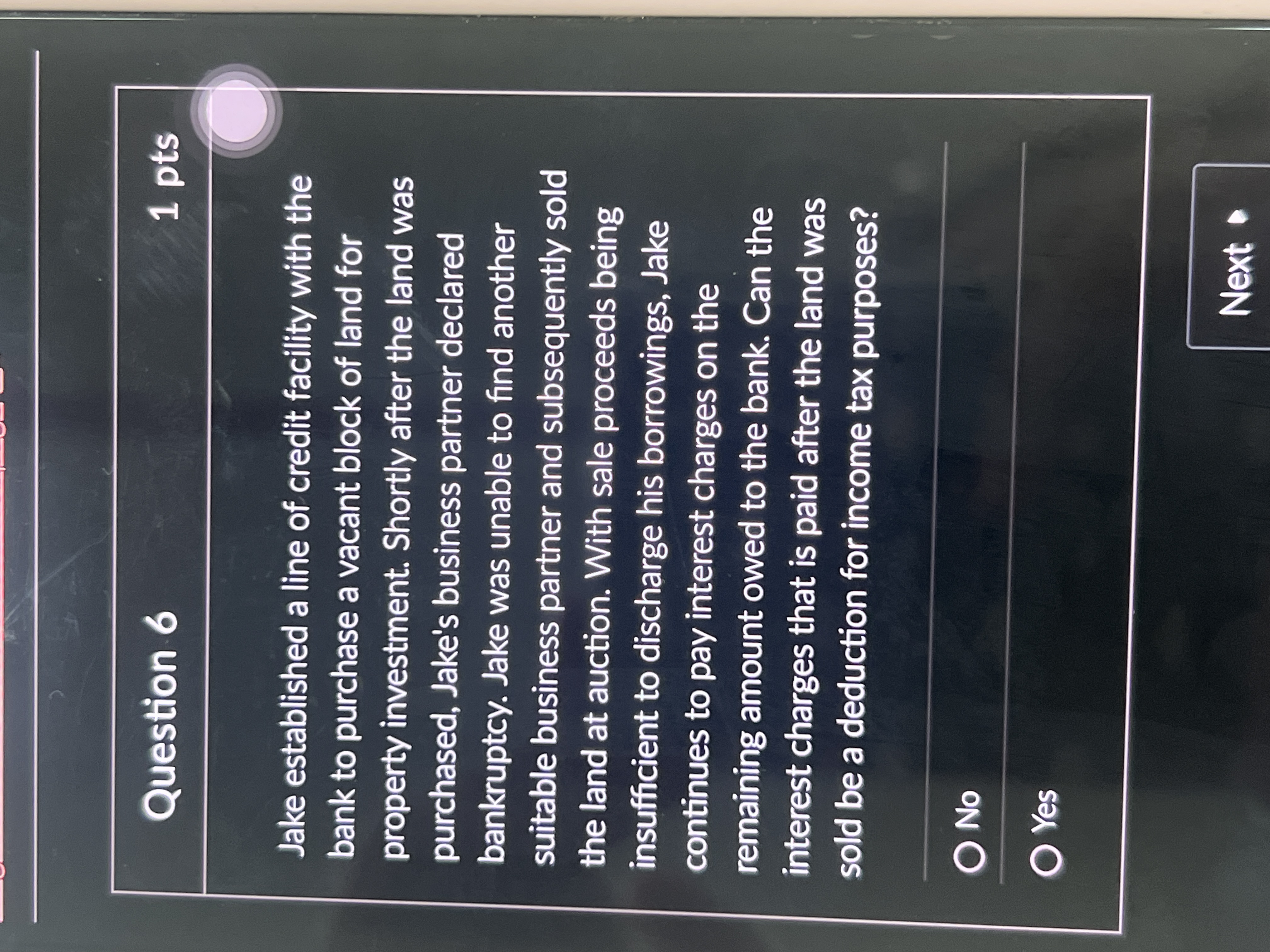 Solved Question 6 ﻿Jake established a line of credit | Chegg.com