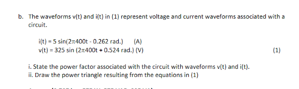 Solved a. A purely reactive and linear load draws reactive | Chegg.com