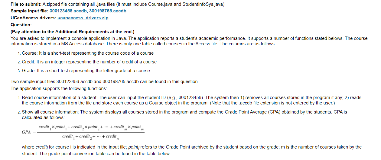 Solved File to submit: A zipped file containing all java | Chegg.com