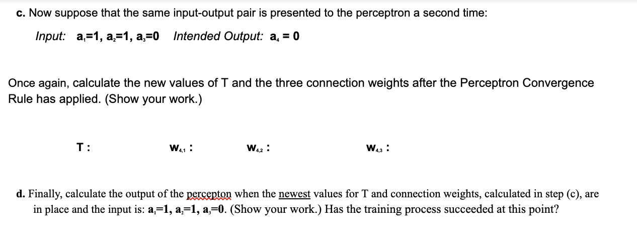 1. Linear Separability A perceptron can only compute | Chegg.com
