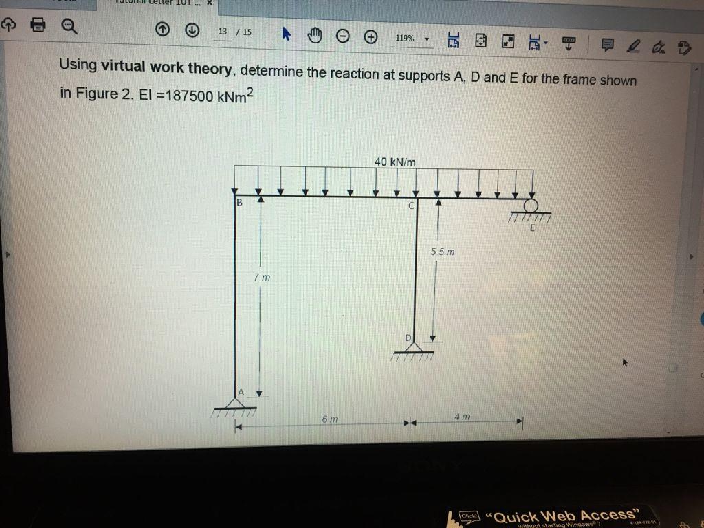 Solved 13 / 15 O 119% le Using virtual work theory, | Chegg.com