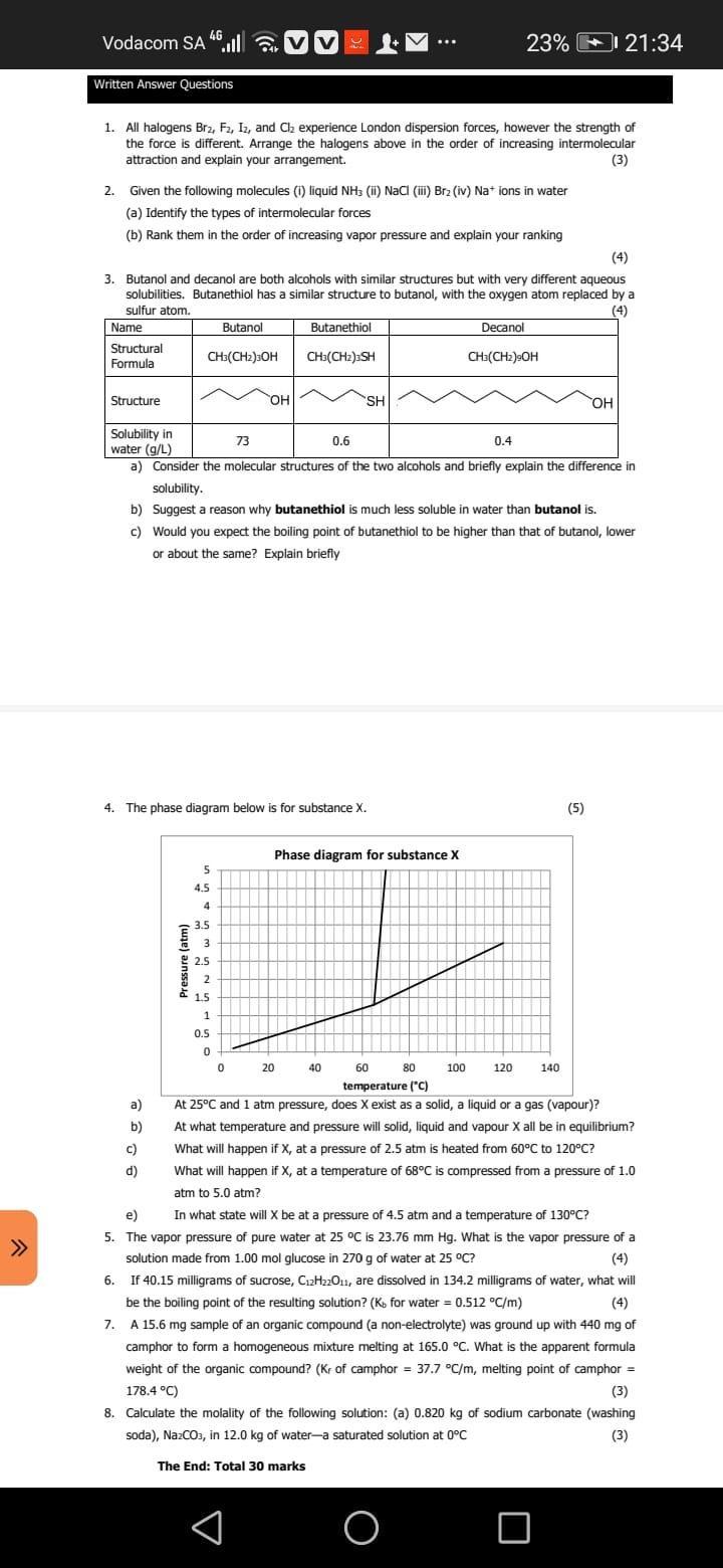 Solved 1. All halogens Br2, F2,I2, and Cl2 experience London | Chegg.com