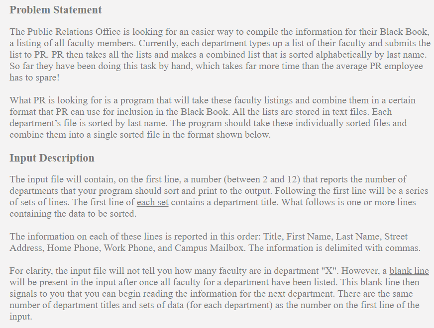 Problem Statement The Public Relations Office is | Chegg.com