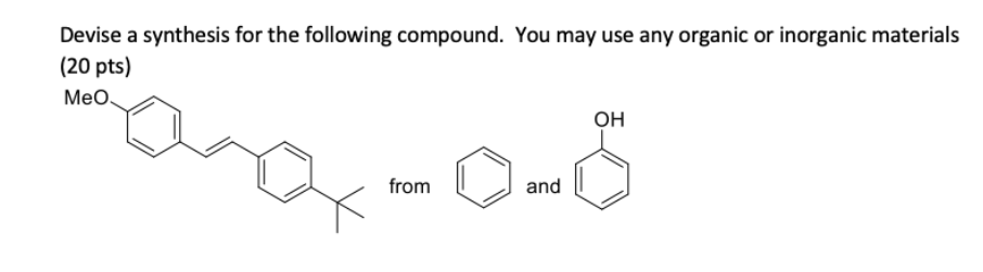 Solved Devise a synthesis for the following compound. You | Chegg.com