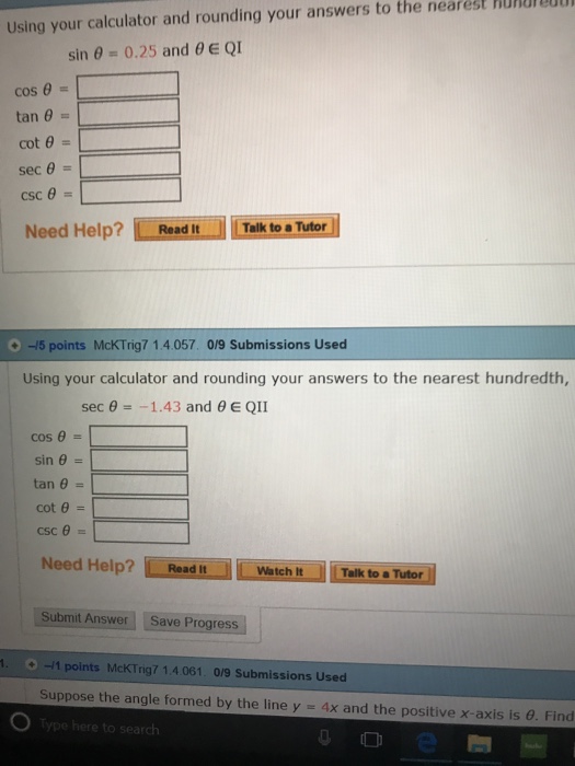 Solved Using your calculator and rounding your answers to | Chegg.com