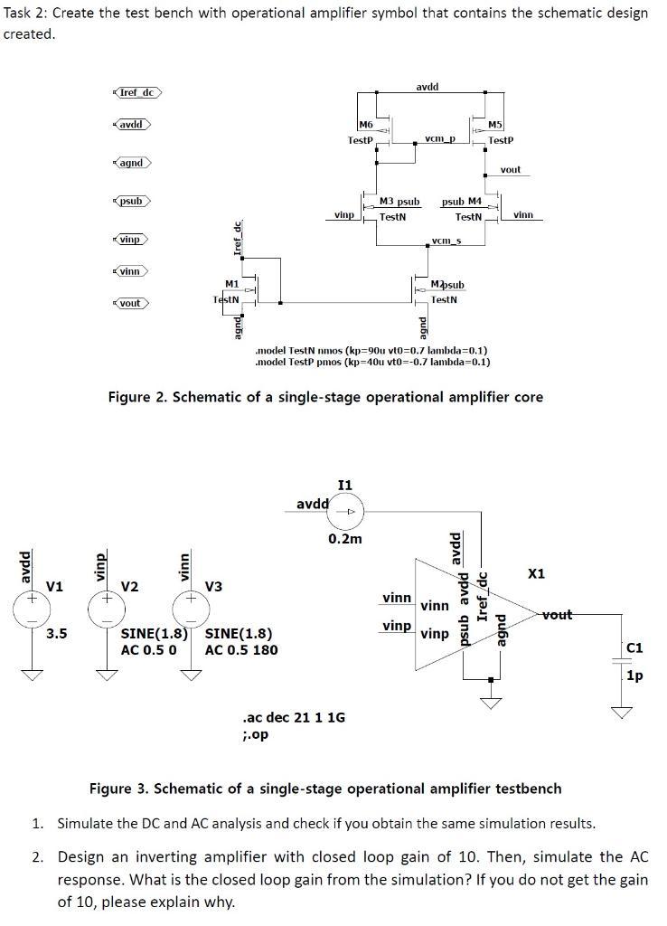 Task 2: Create the test bench with operational | Chegg.com