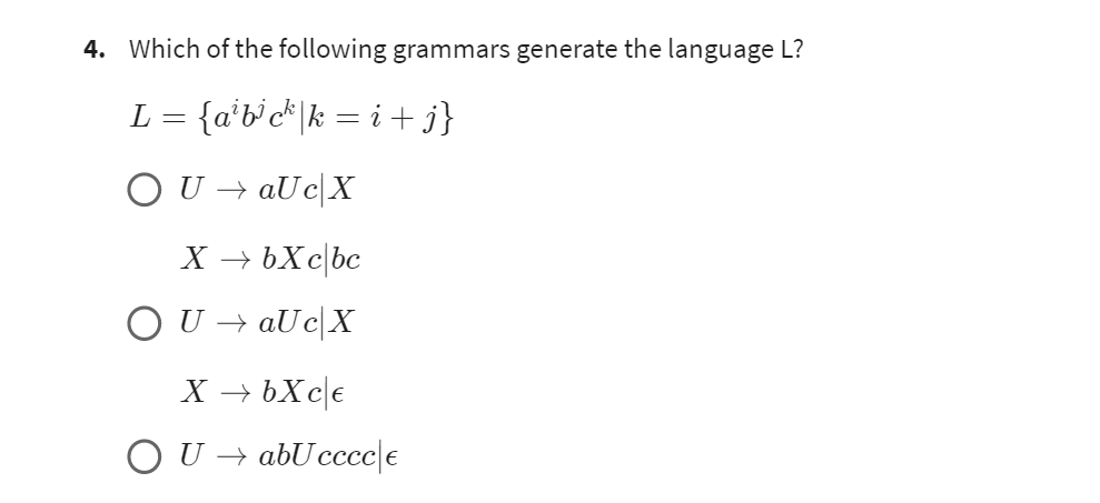 Solved Which of the following grammars generate the language | Chegg.com