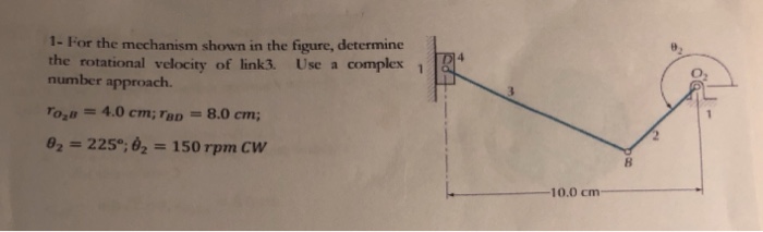 Solved 1- For the mechanism shown in the figure, determine | Chegg.com