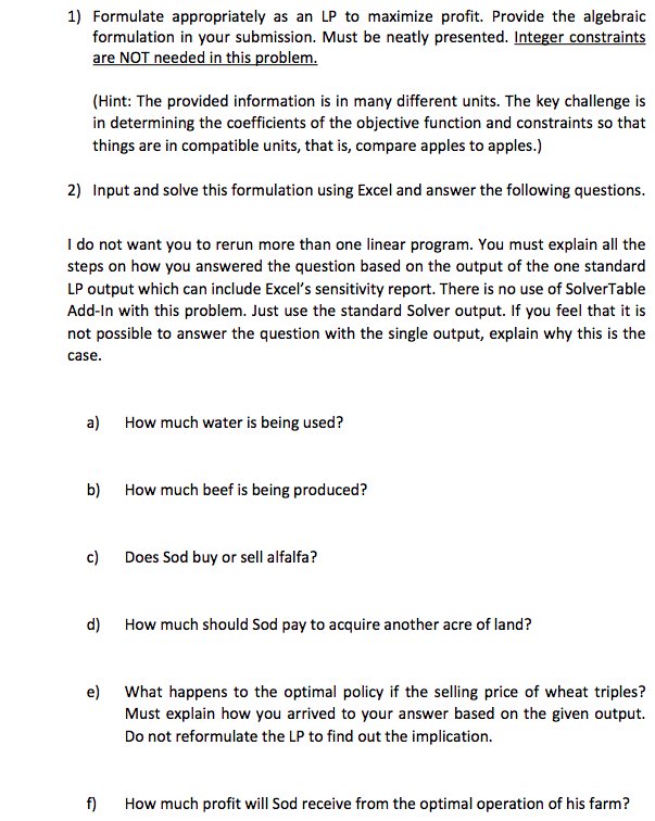 Solved Problem 3 (Hint: Refer to the Diet problem and | Chegg.com