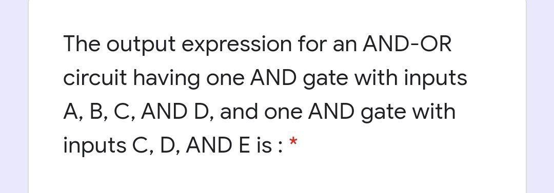 Solved The output expression for an AND-OR circuit having | Chegg.com
