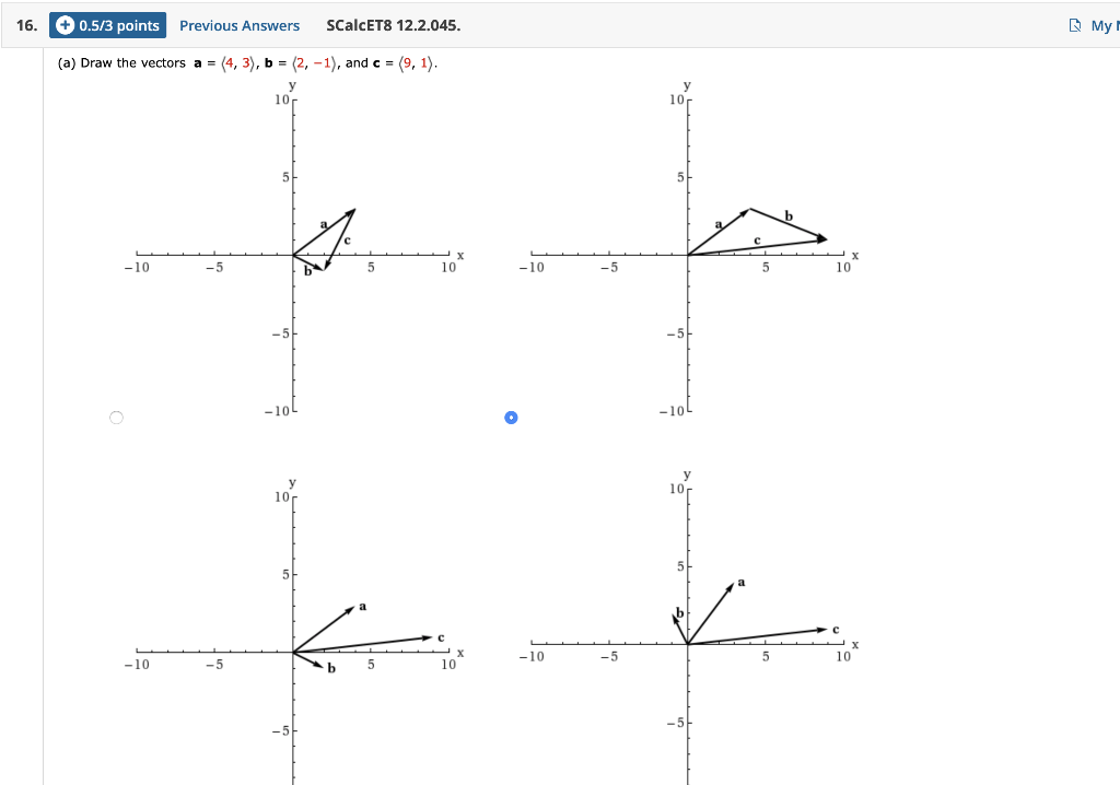 Solved 16. + 0.5/3 points Previous Answers CalcET8 12.2.045. | Chegg.com