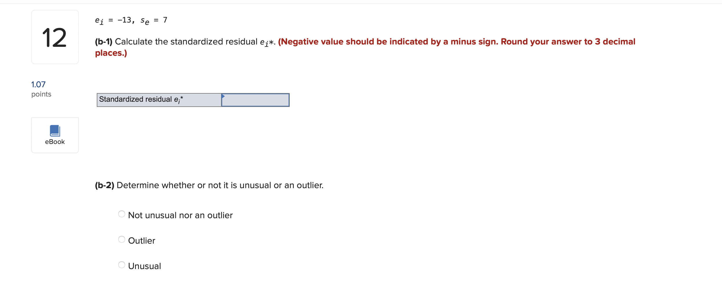 Solved ei=20,se=12 (a-1) Calculate the standardized residual | Chegg.com