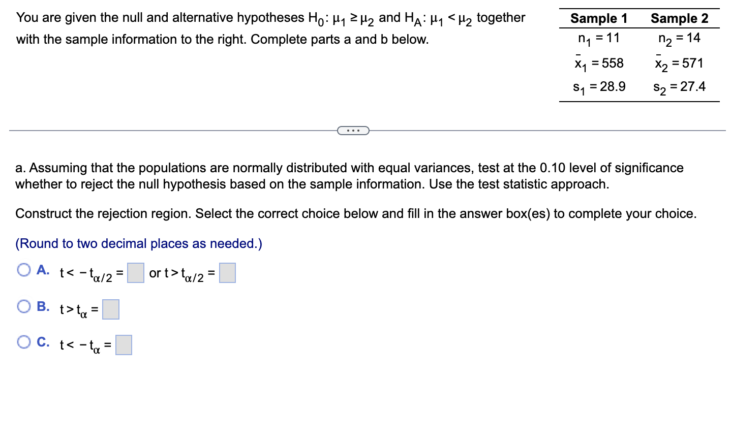 Solved You are given the null and alternative hypotheses | Chegg.com