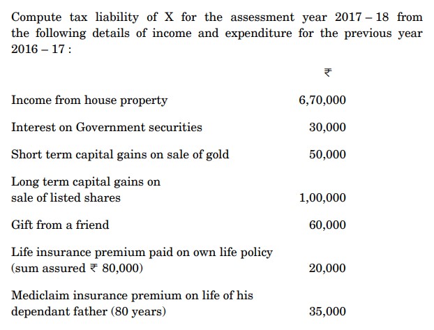 Solved by an EXPERT Compute tax liability of X for the assessment year | Chegg.com