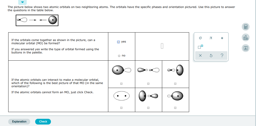 Solved The picture below shows two atomic orbitals on two | Chegg.com