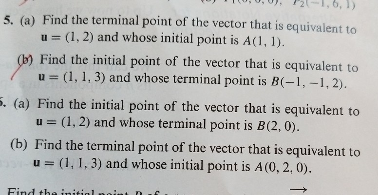 Solved TUTUT, 121, 0, 1) 5. (a) Find the terminal point of | Chegg.com