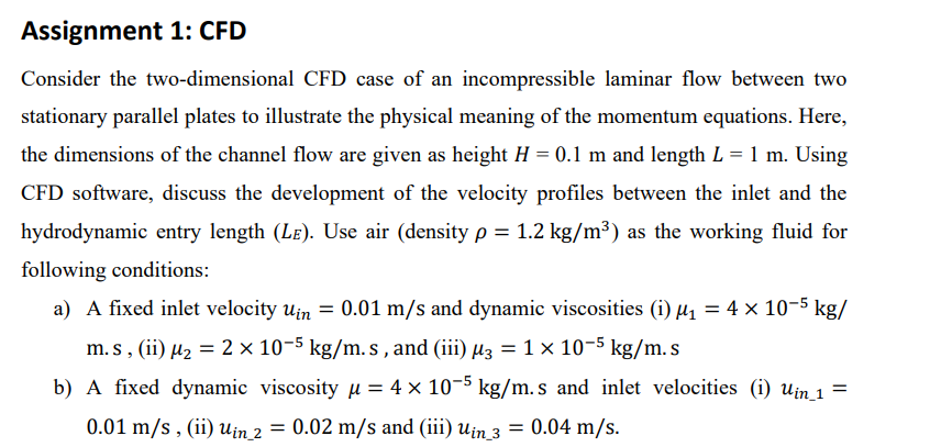Solved Assignment 1: CFD Consider the two-dimensional CFD | Chegg.com