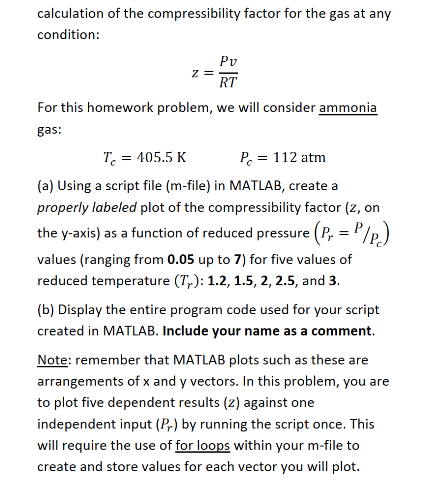 Solved (Problem 1- use MATLAB) The van der Waals equation of | Chegg.com