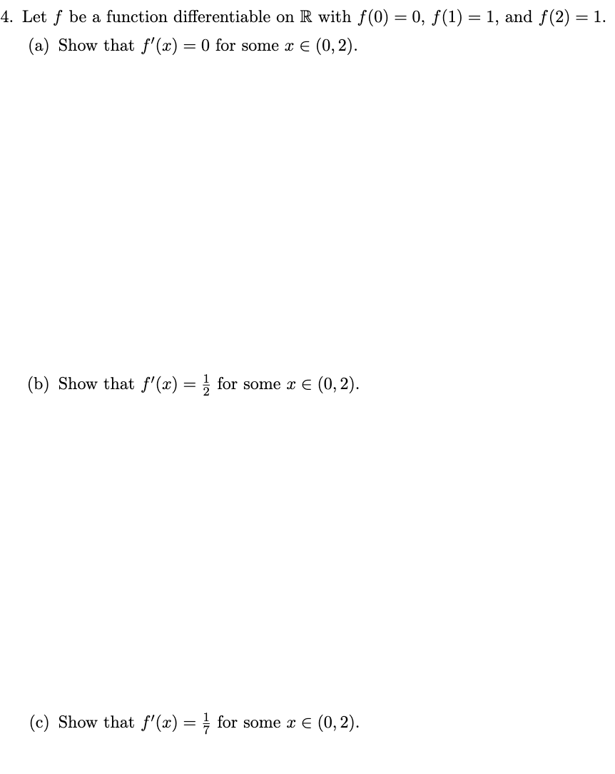 Solved Let f be a function differentiable on R with | Chegg.com