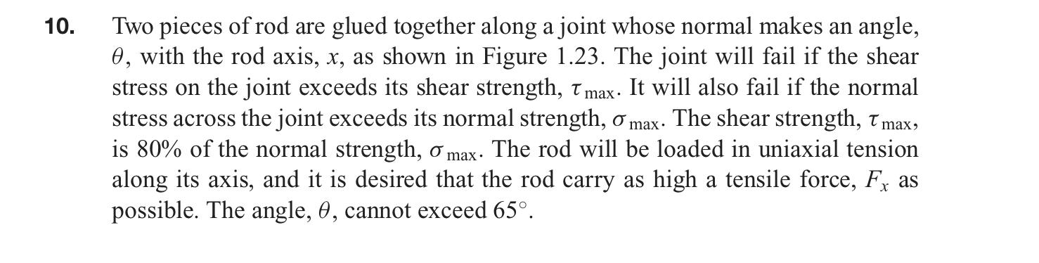 Solved Two pieces of rod are glued together along a joint | Chegg.com