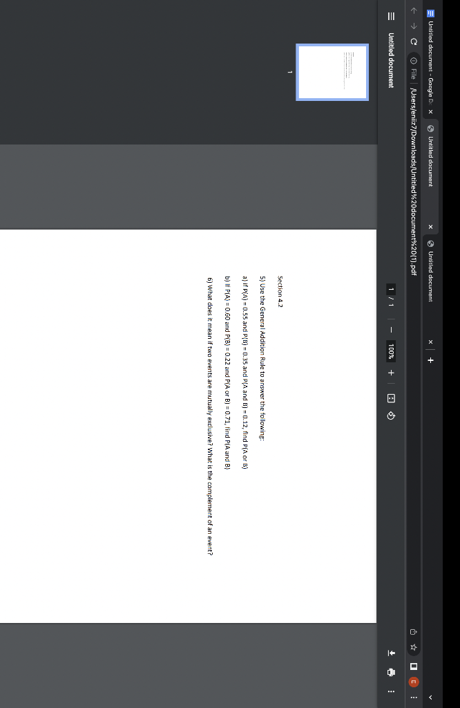 Solved Section 4.2 5) Use the General Addition Rule to | Chegg.com